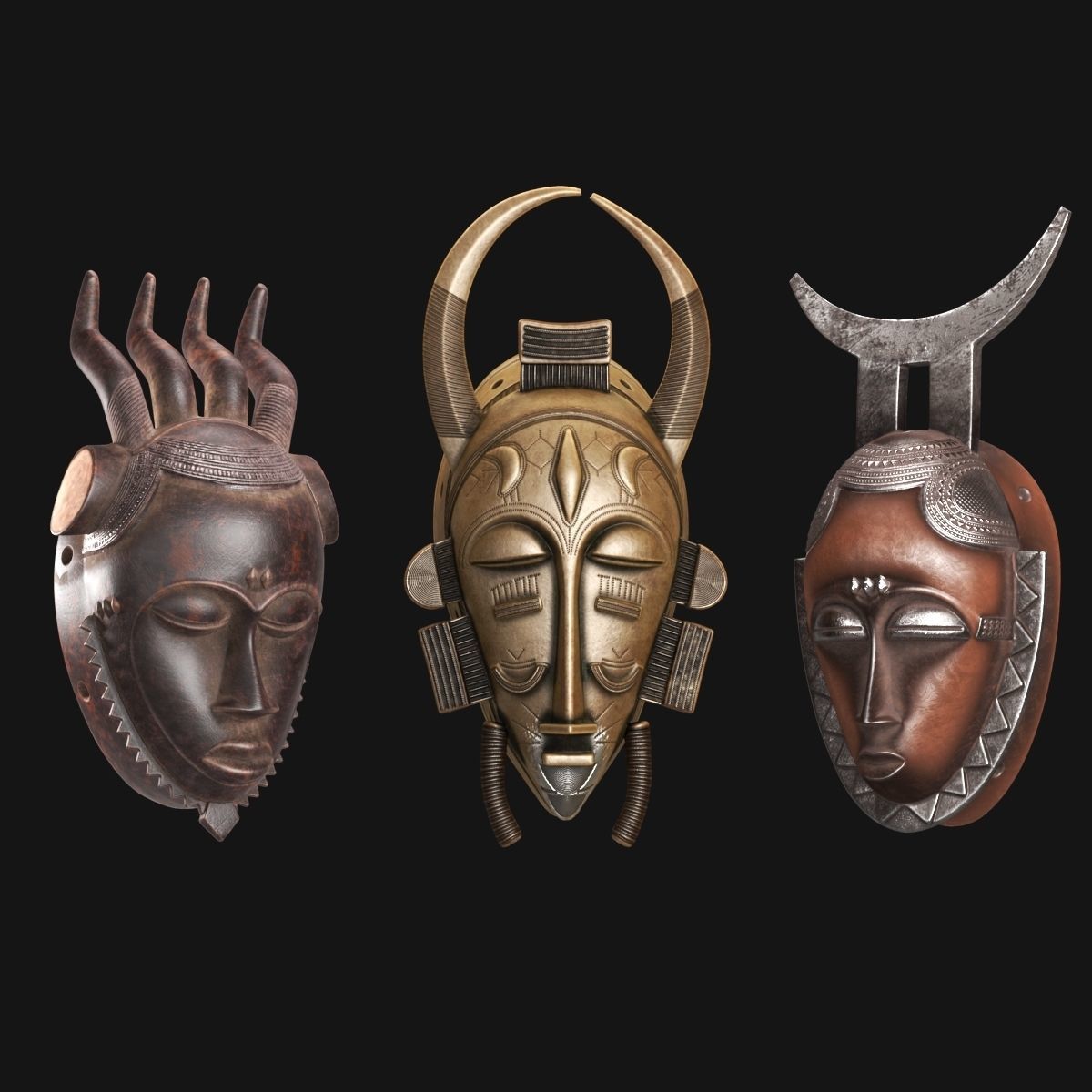 Full African Masks Collection 3D model | CGTrader