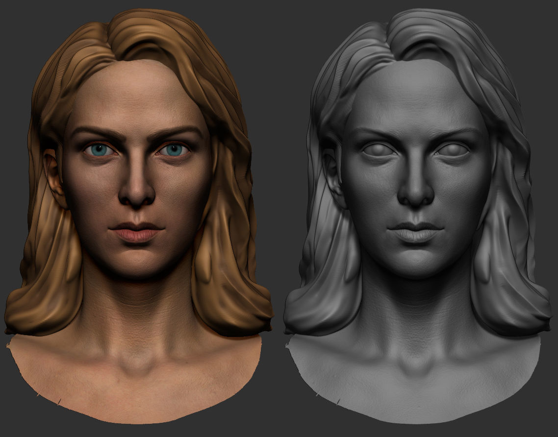 3D model Female Head Base Sculpt 02 VR / AR / low-poly | CGTrader