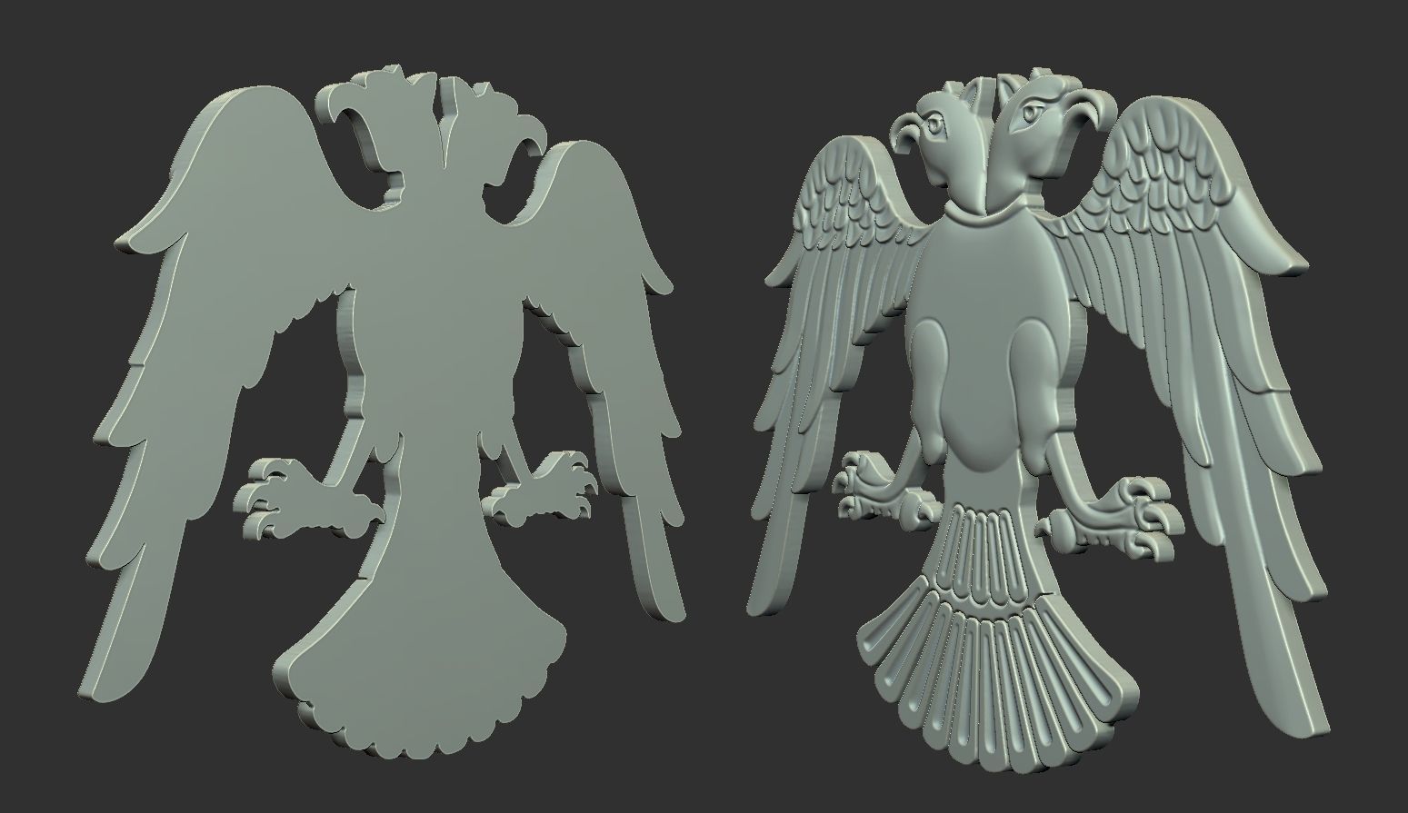 Two Headed Eagle Bas Relief 3D model 3D printable | CGTrader