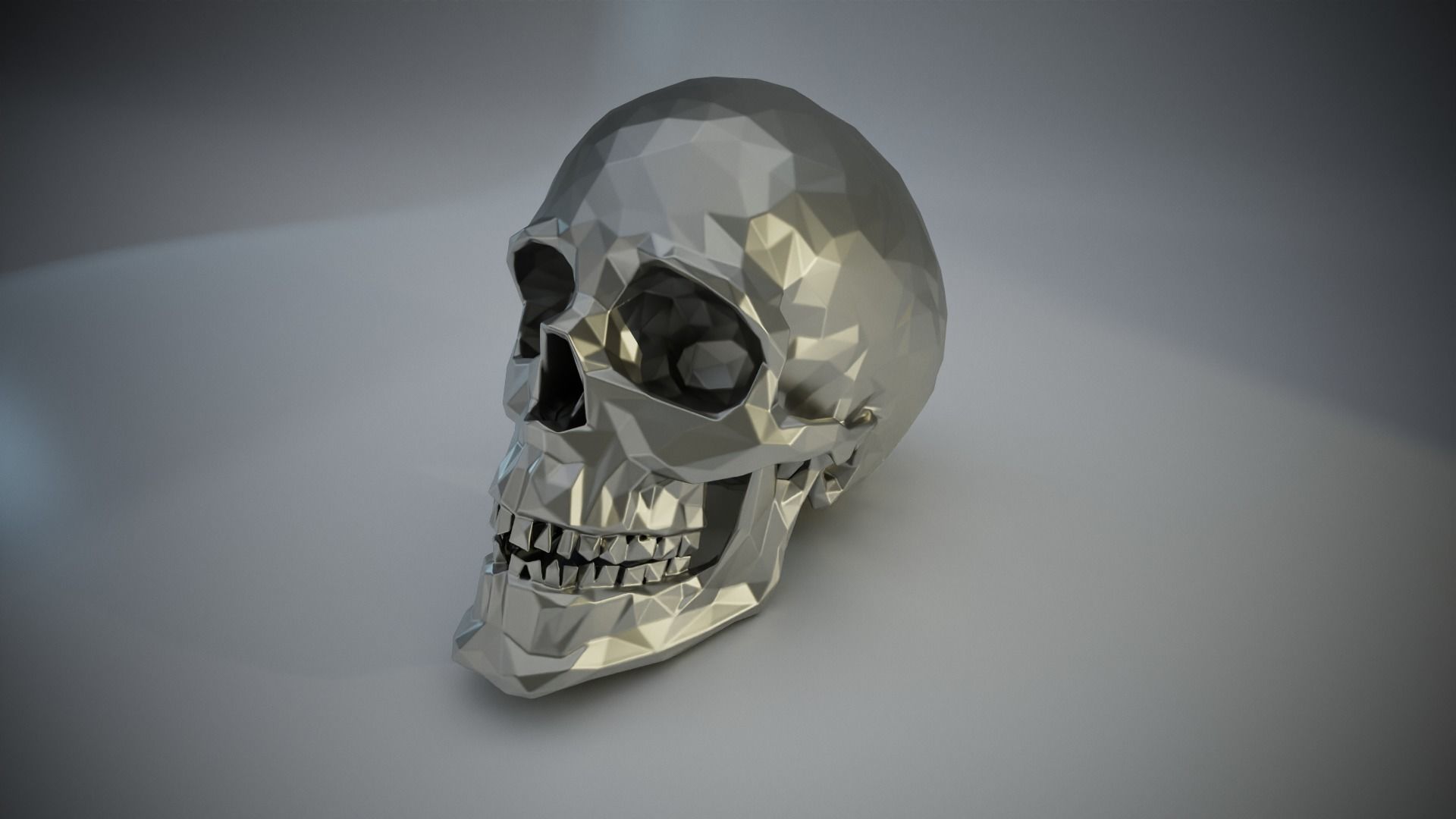 Polygonal skull low-poly for print 3D model 3D printable | CGTrader