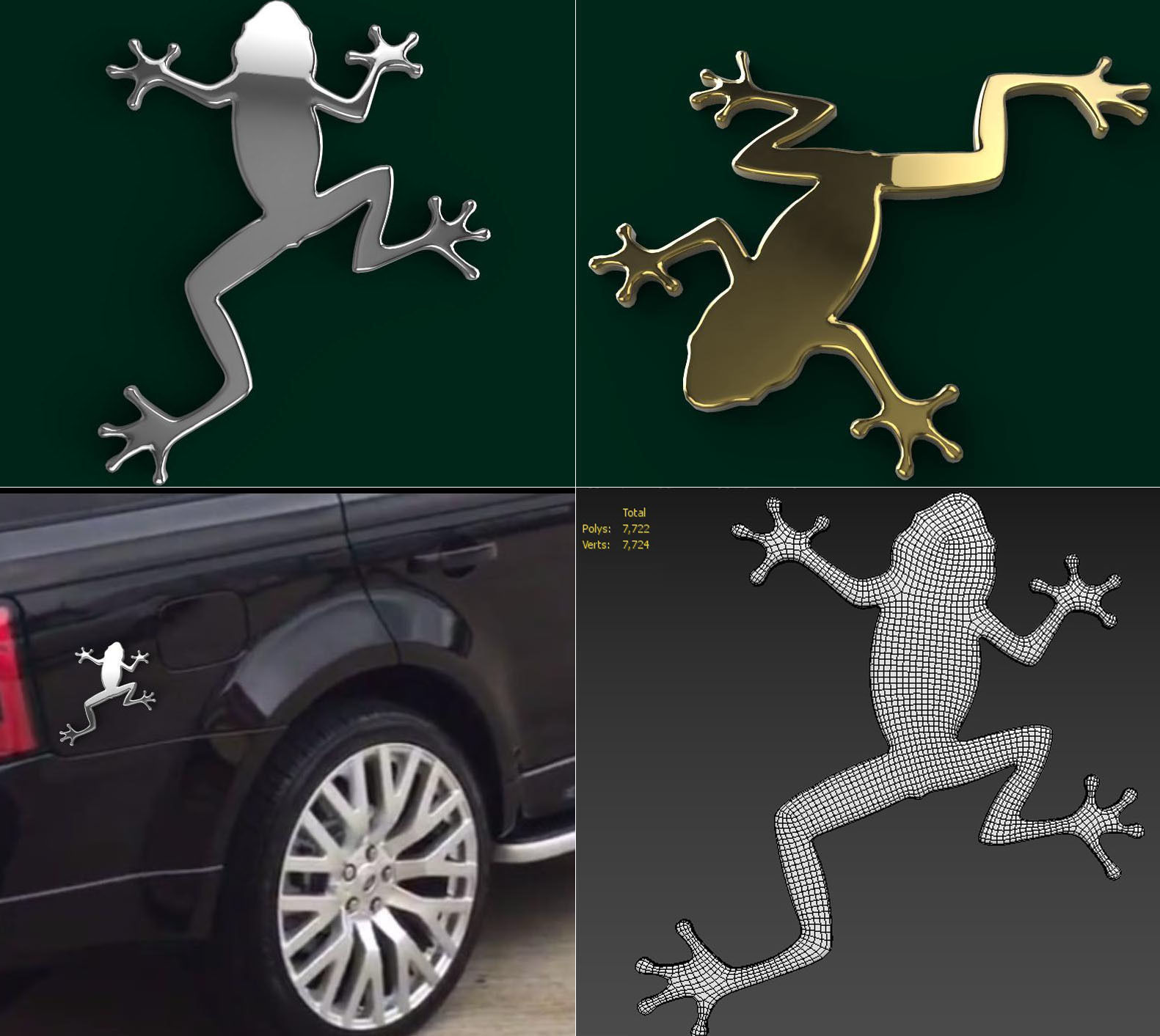 Frog Car Sticker 3D model | CGTrader