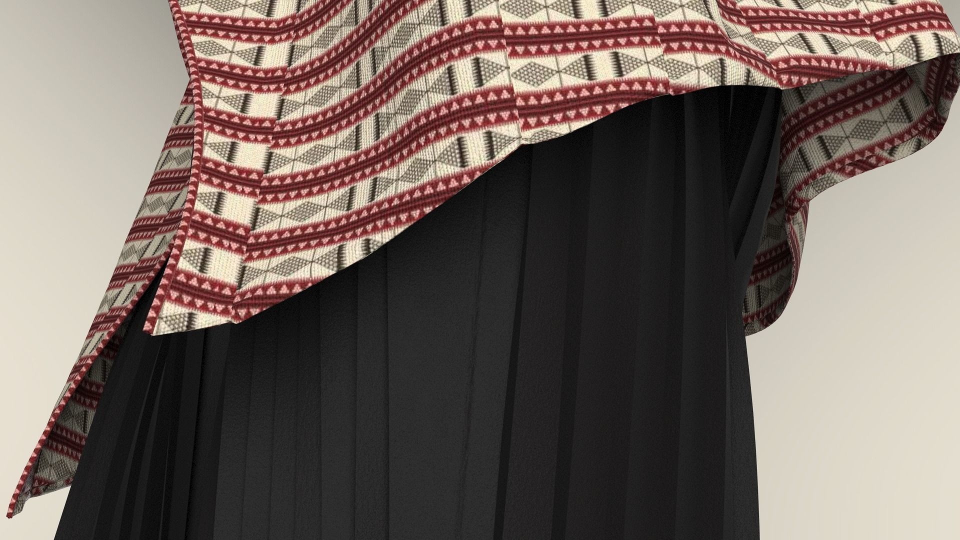 Womens black jumpsuit with an Arabic sadu print 3D model | CGTrader