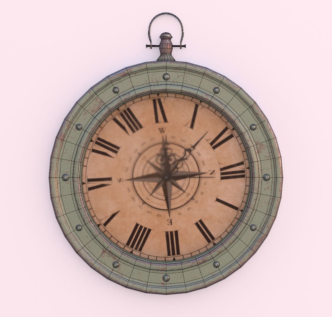 Low Poly Old Clock wall free VR / AR / low-poly 3D model | CGTrader