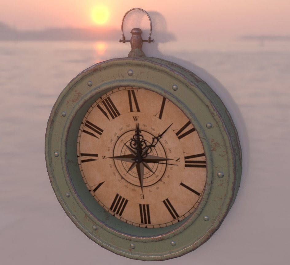 Low Poly Old Clock wall free VR / AR / low-poly 3D model | CGTrader