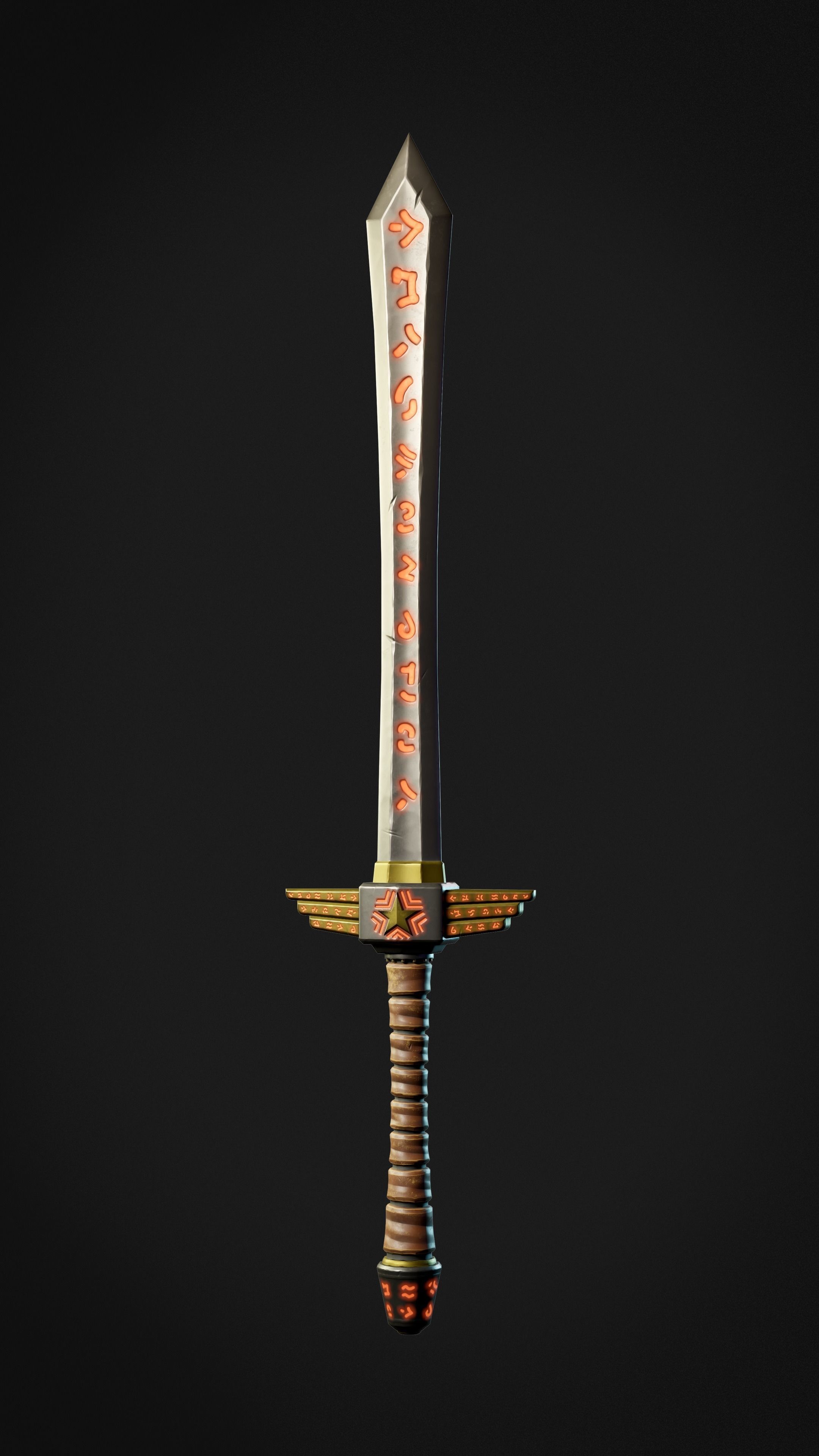 3D model Fantasy two handed sword VR / AR / low-poly | CGTrader