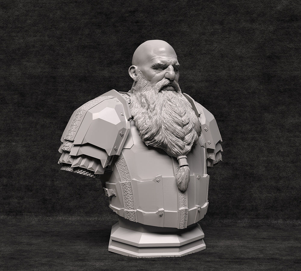 Iron Hill Dwarf Bust - no presupported free 3D model 3D printable ...