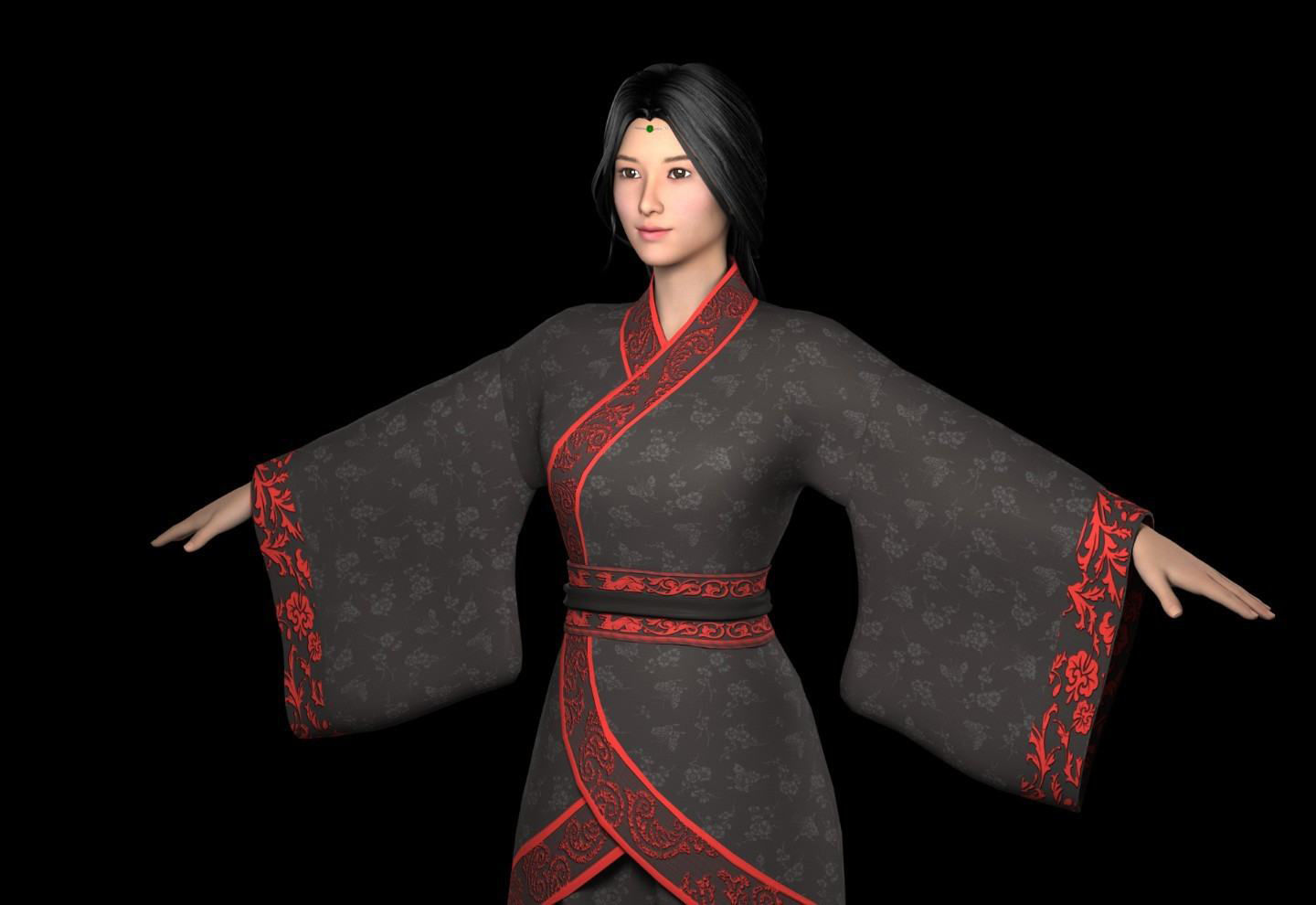 Chinese Hanfu beauty 3D model | CGTrader