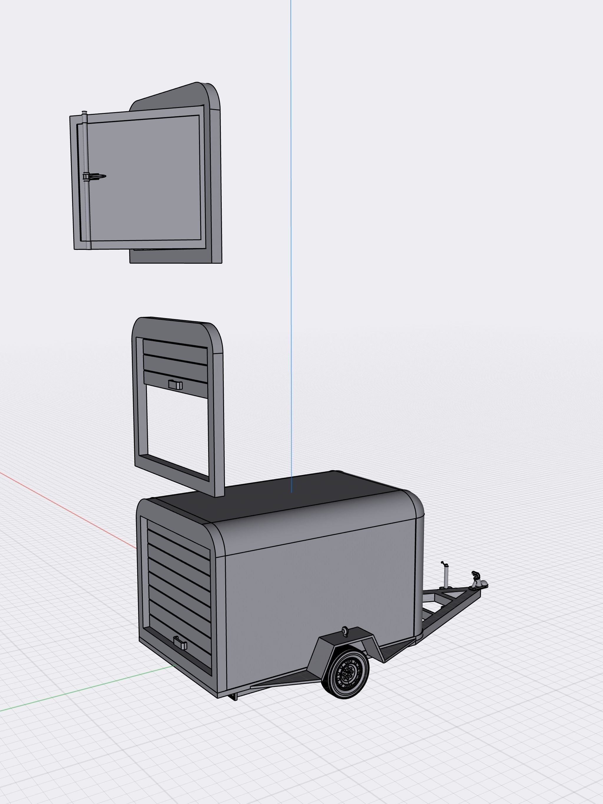 UHAUL trailer diorama drag week 3 door options 3D model 3D printable ...