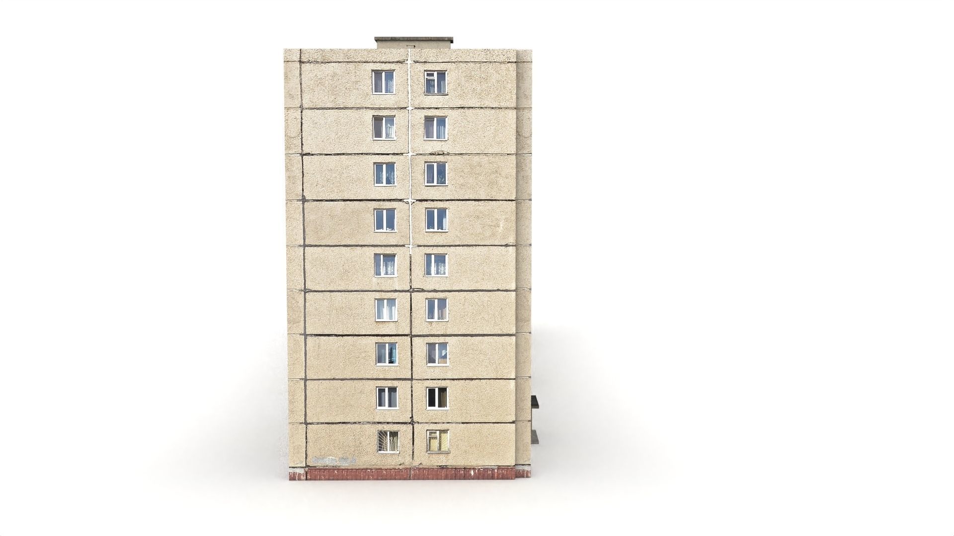 3D model Nine-storey residential building VR / AR / low-poly | CGTrader