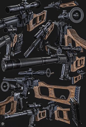 3D model VSS Sniper Rifle VR / AR / low-poly | CGTrader
