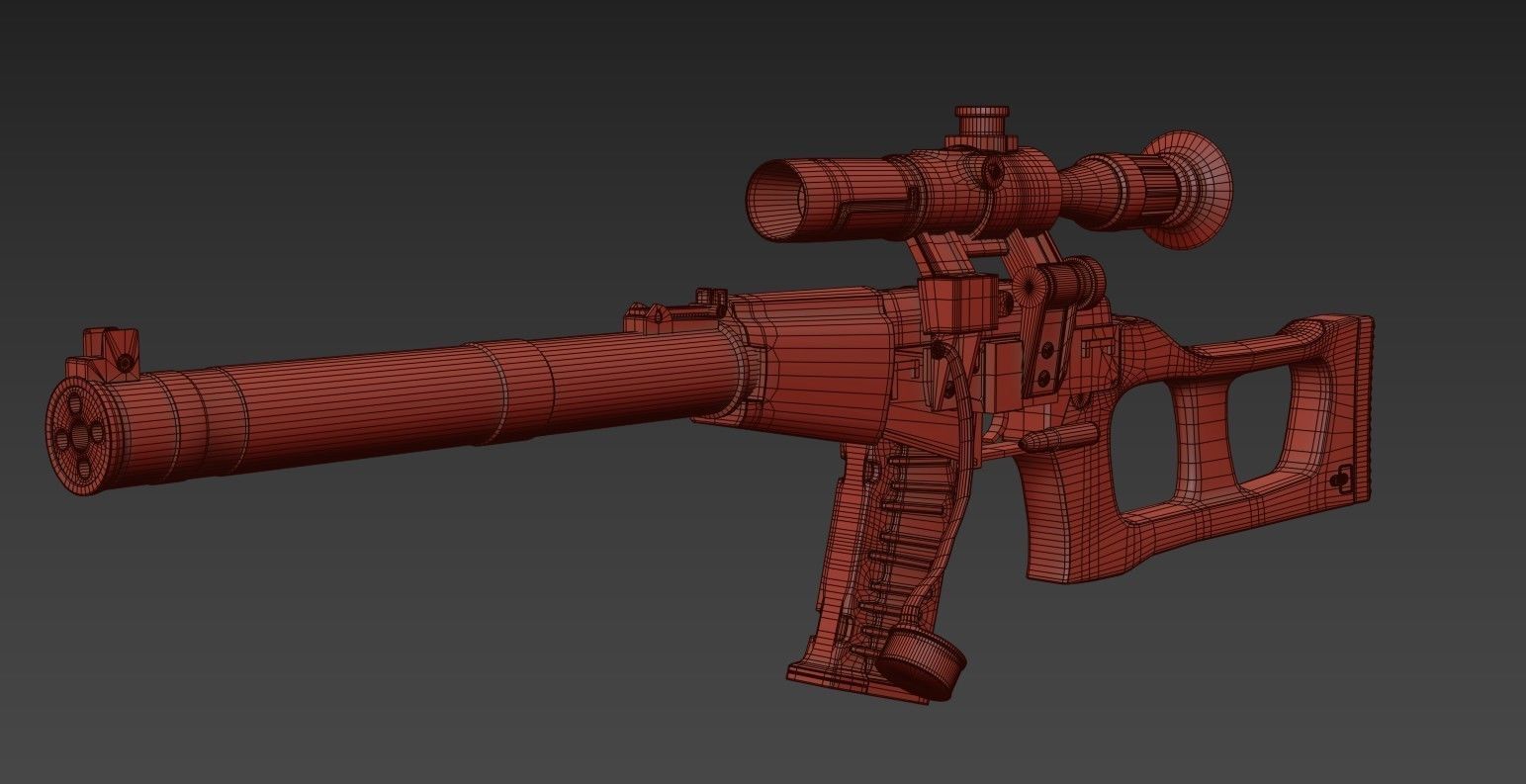 3D model VSS Sniper Rifle VR / AR / low-poly | CGTrader