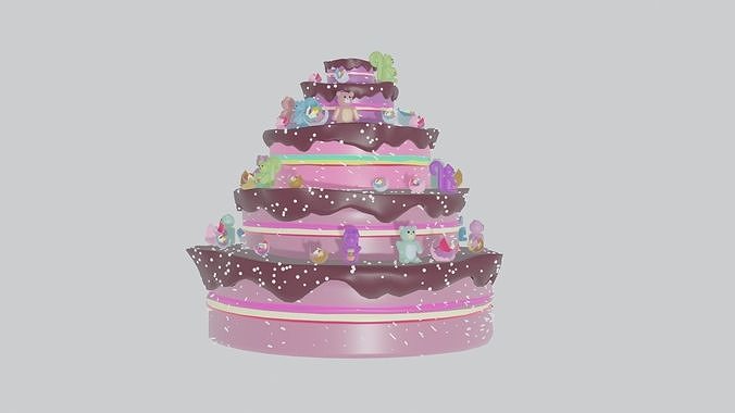 4 Pink Layer Cake 3D model 3D printable | CGTrader
