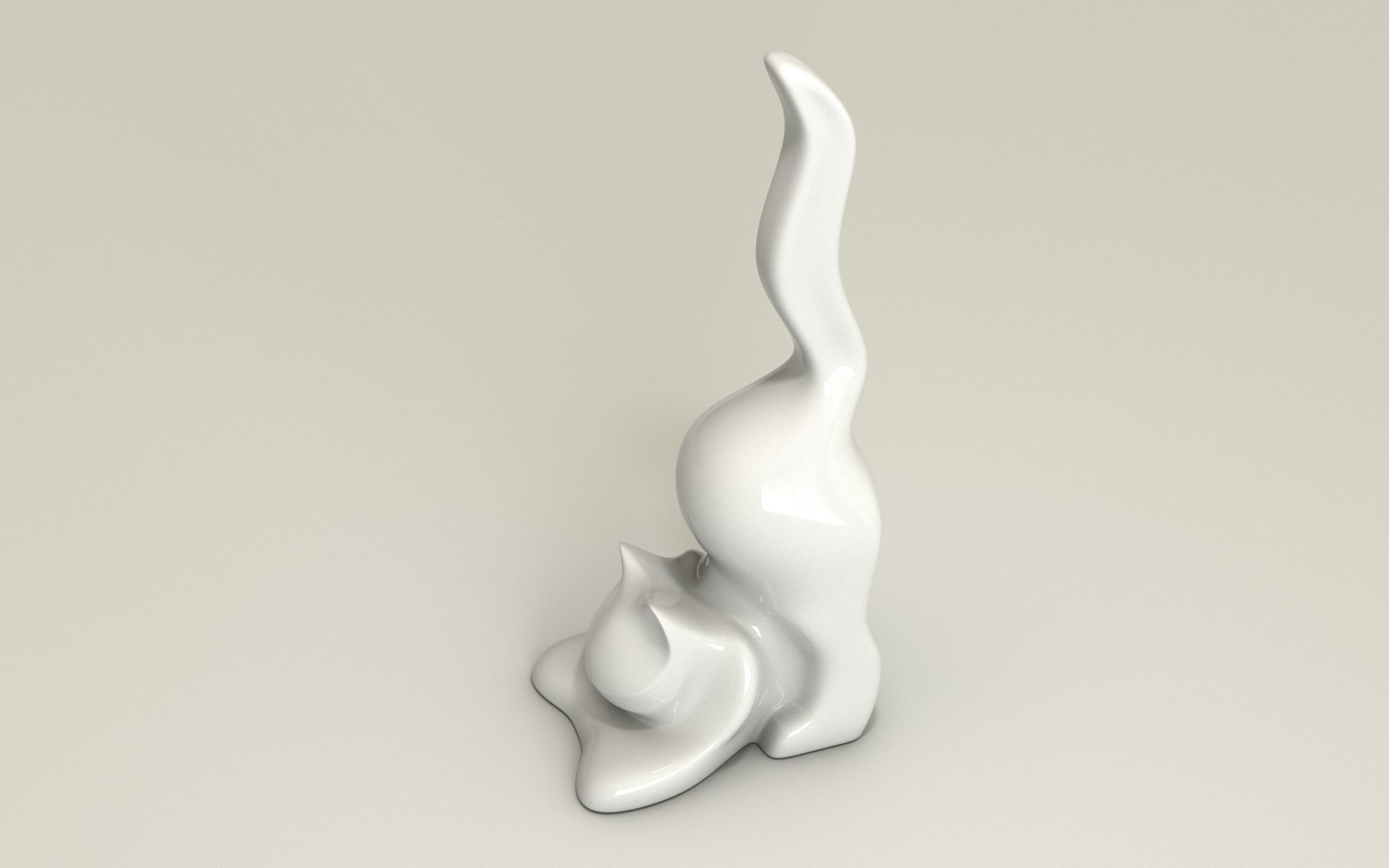 Cat Abstract Statue 3D model 3D printable | CGTrader