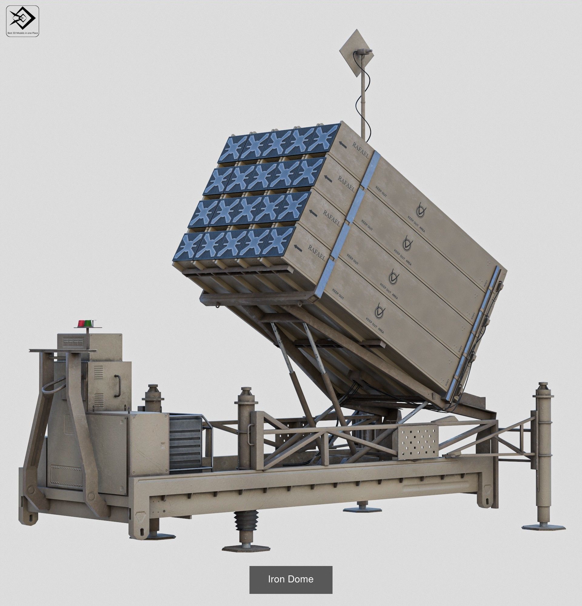 3D Model Collection iron Dome system Pack VR / AR / low-poly | CGTrader