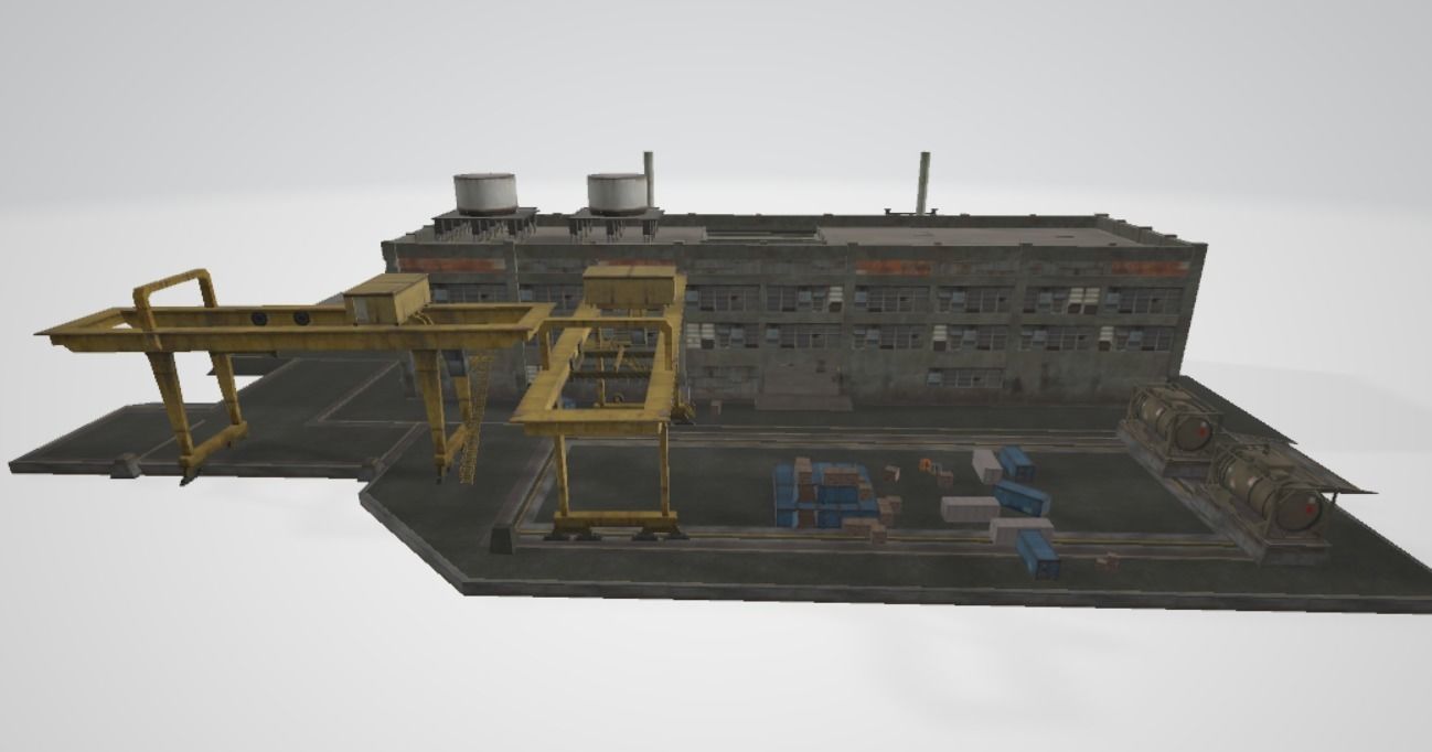 factory free fire 3D model rigged | CGTrader