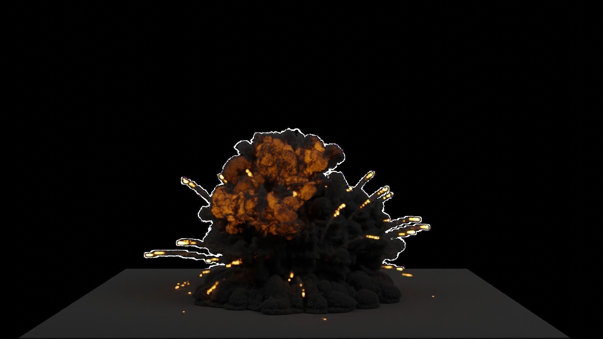 Volumetric Explosion Asset Pack - 5 Simulations 3D model | CGTrader