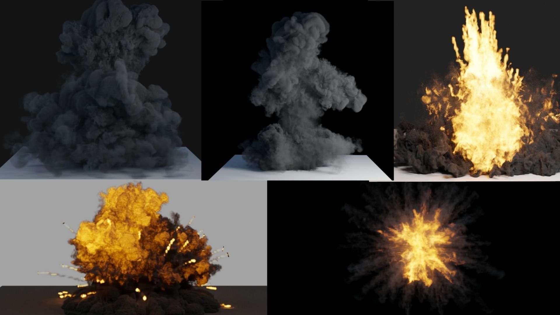 Volumetric Explosion Asset Pack - 5 Simulations 3D model | CGTrader