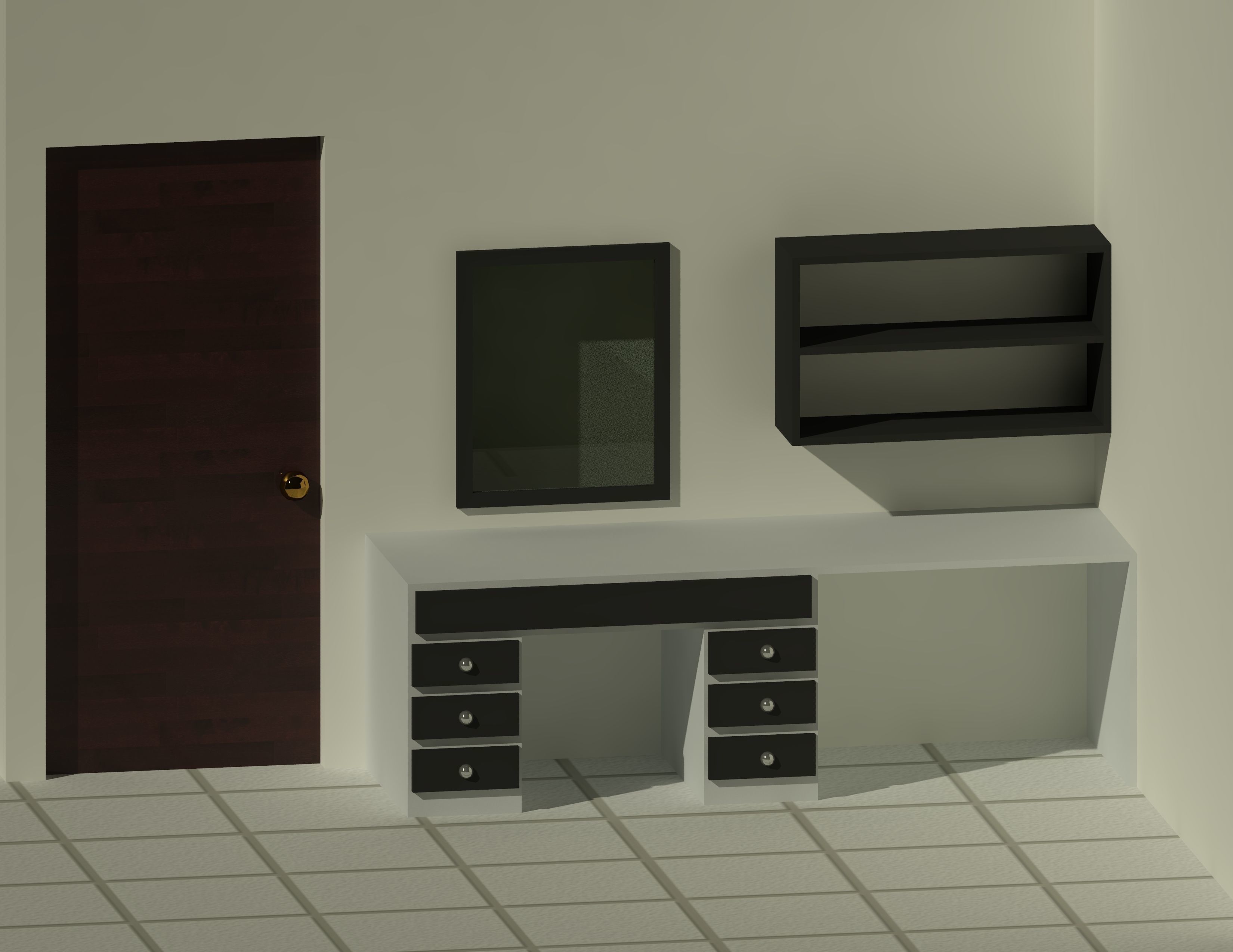 Study Table with Mirror 3D model | CGTrader