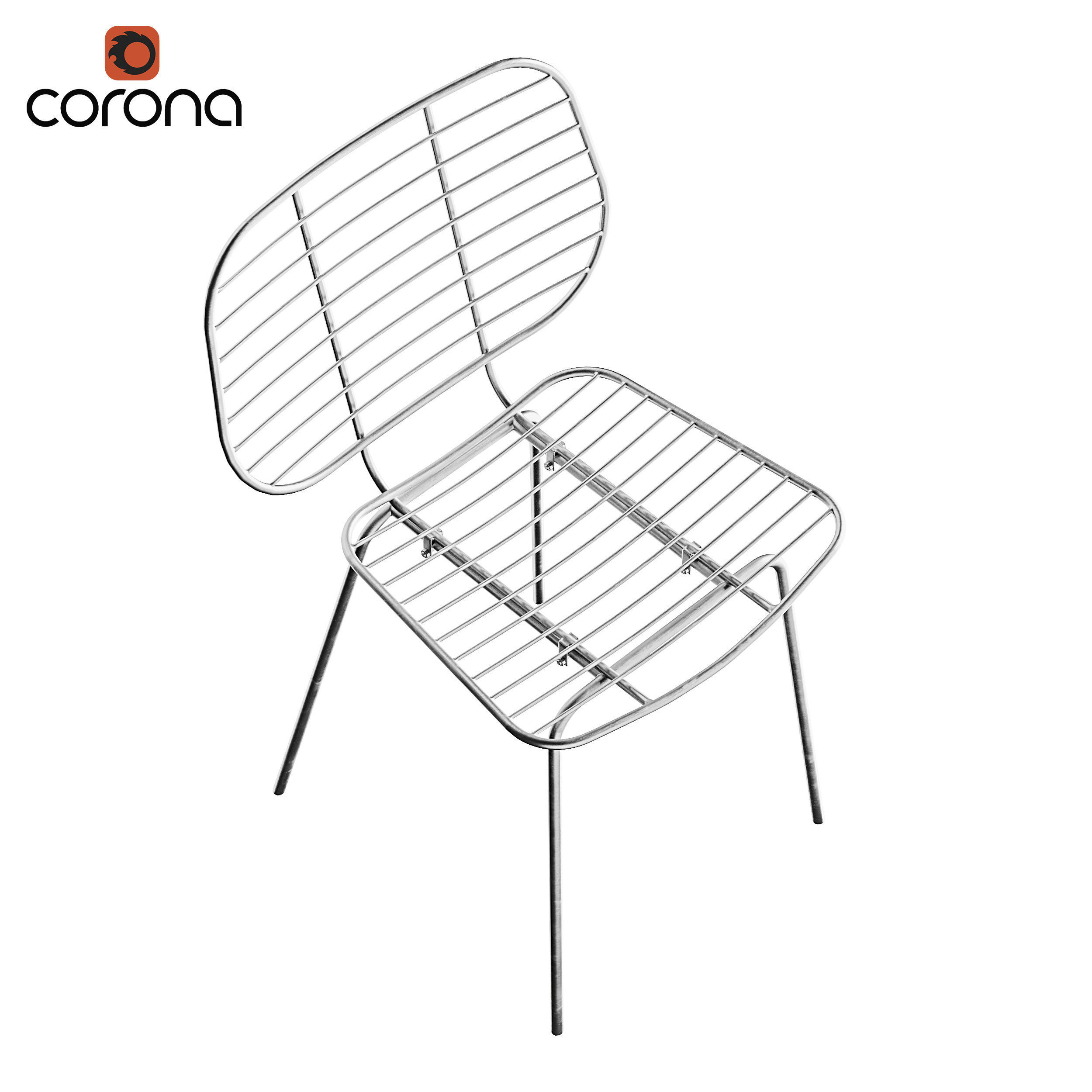 Metal frame chair 3D model | CGTrader