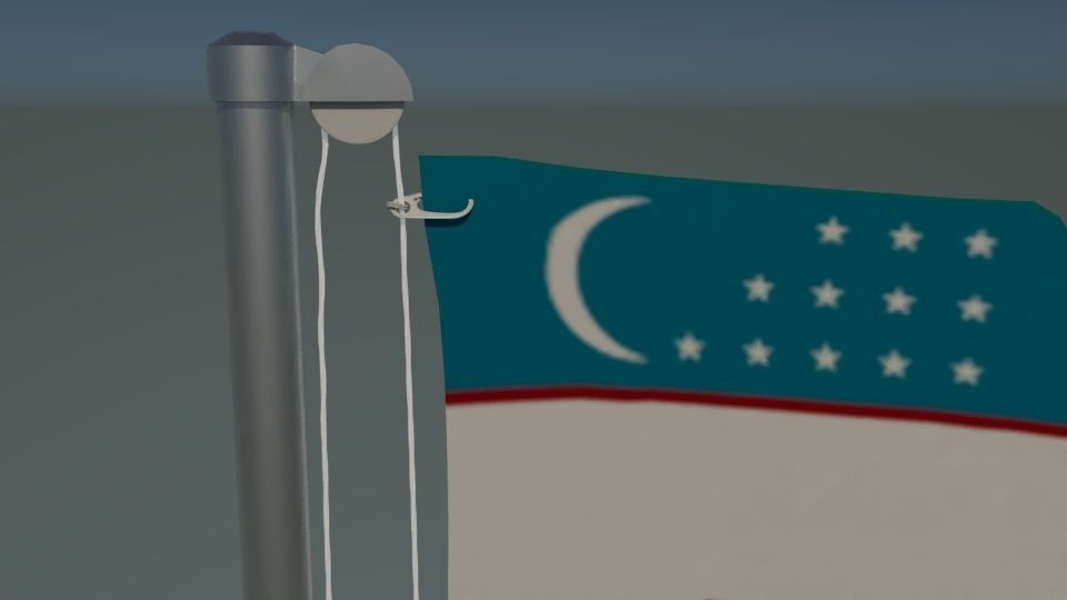 Flagpole dynamic 3D model animated | CGTrader