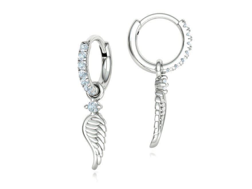 Angel Wings Jewelry Set Ring and Earrings 3dmodels 3D model 3D ...