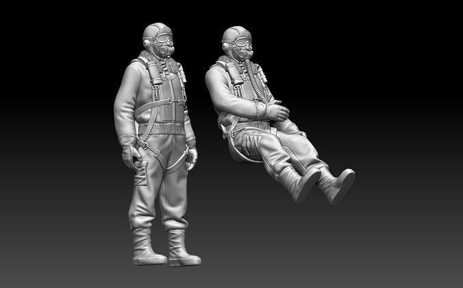 pilot us ww2 3D model 3D printable | CGTrader