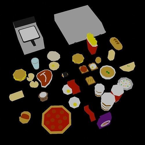 Low Poly Food Pack 3D model | CGTrader
