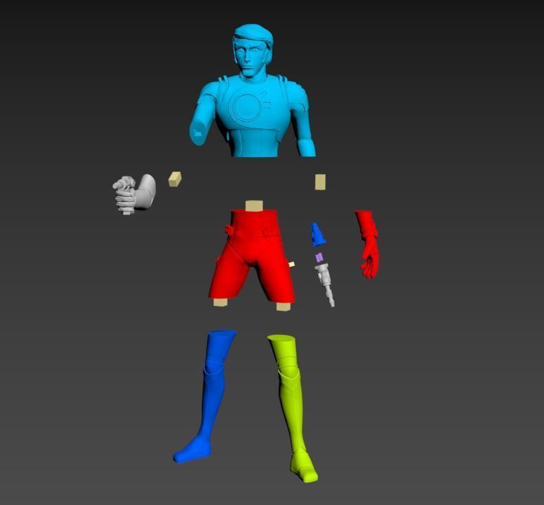 capitaine flam future -stl print3D-high poly model 3D model 3D ...