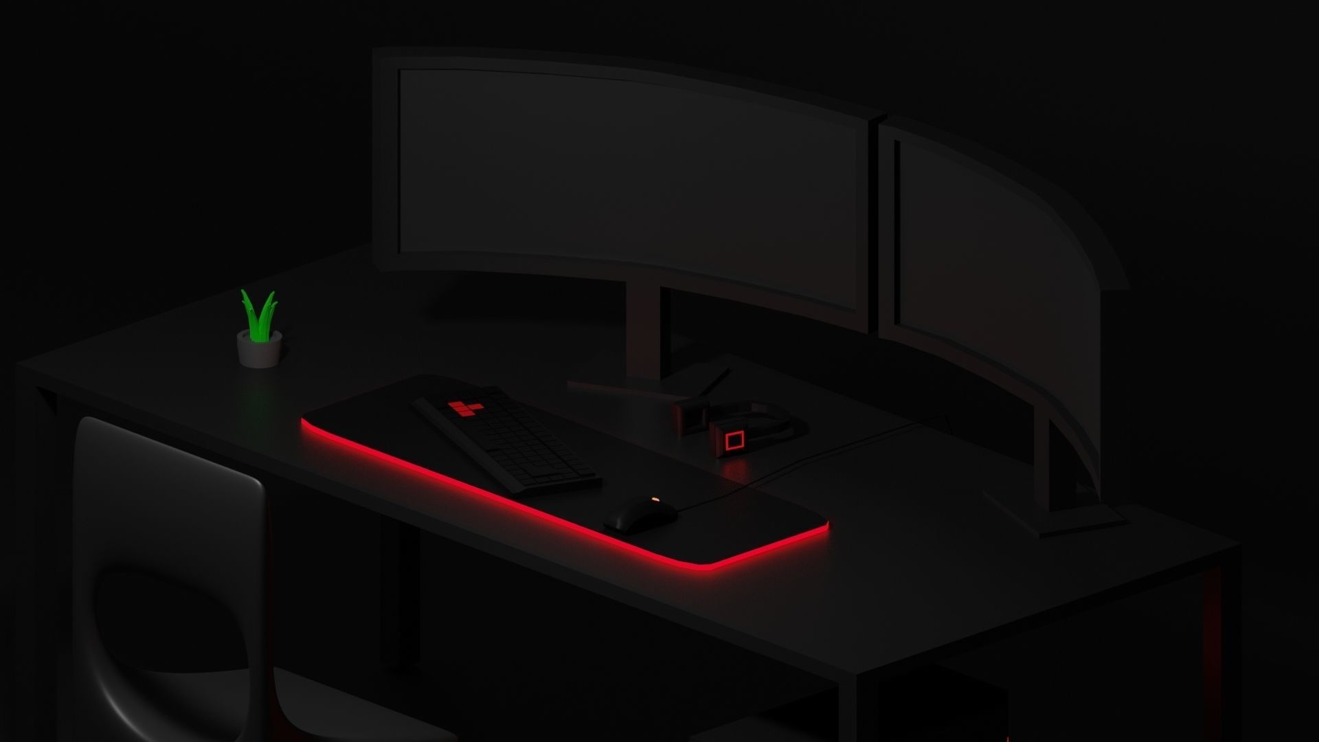 3D model Gaming Setup PC VR / AR / low-poly | CGTrader