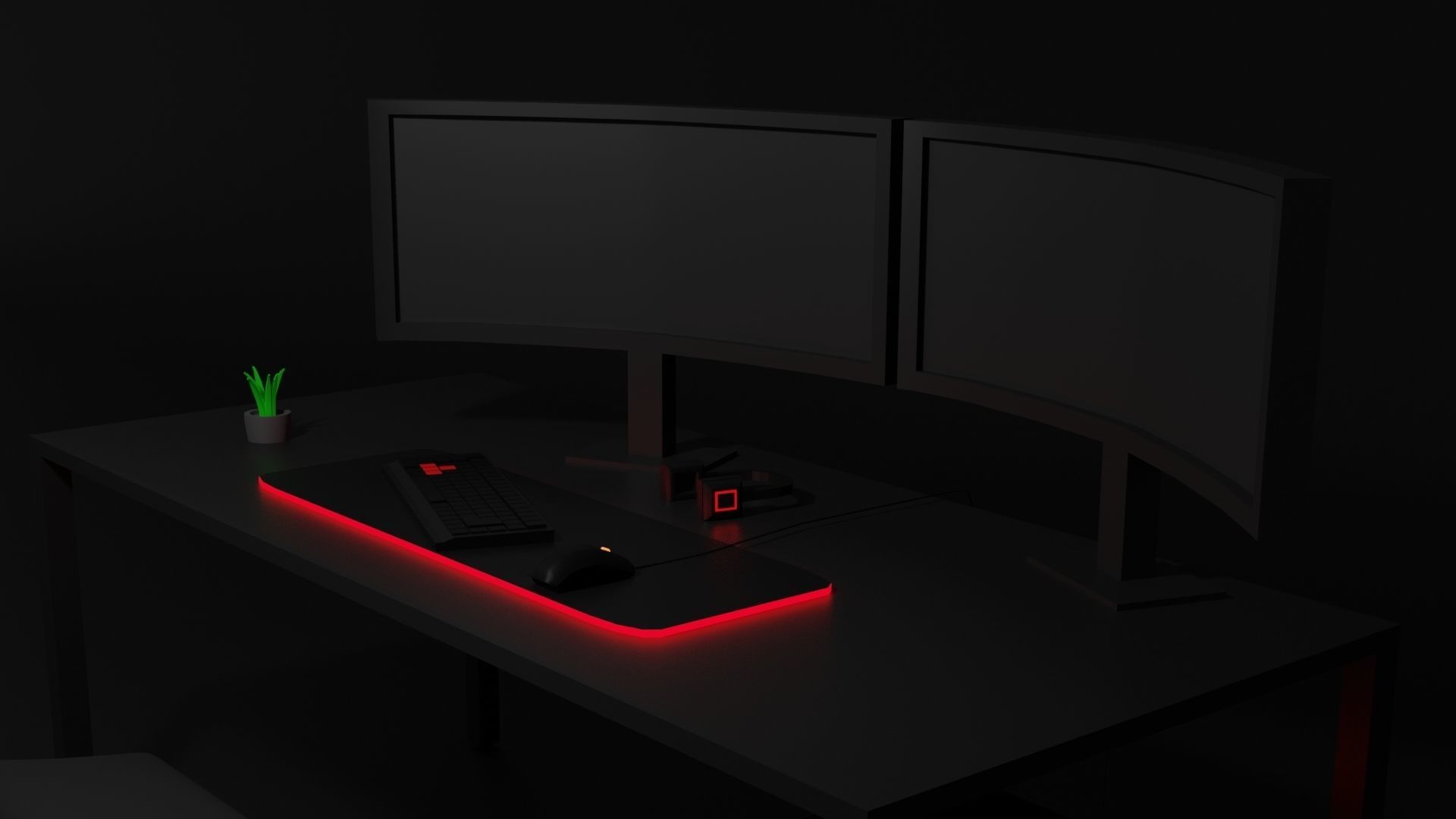 3D model Gaming Setup PC VR / AR / low-poly | CGTrader