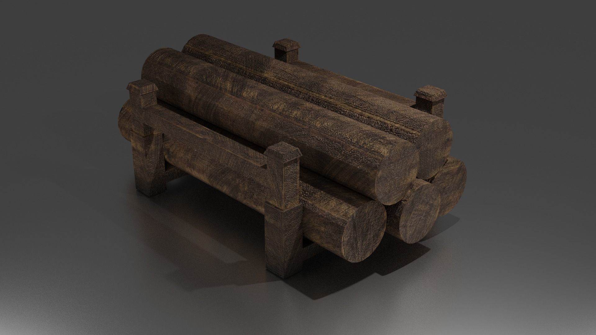 3D model Cylindrical wooden beams 3D model PBR VR / AR / low-poly ...