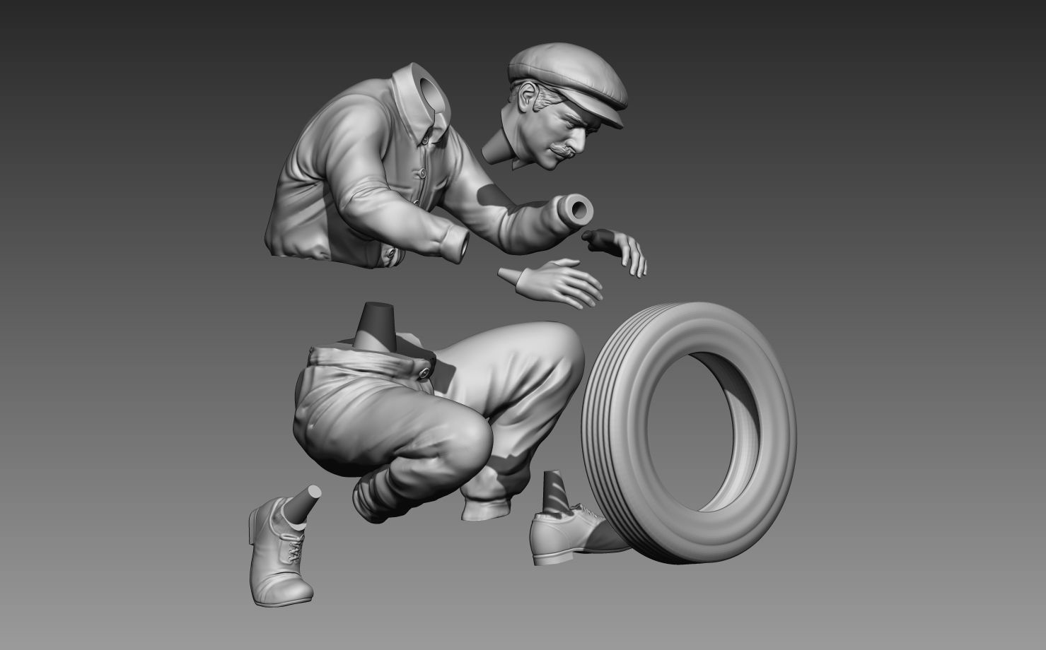 CAR MECHANIC VINTAGE 3D model 3D printable | CGTrader