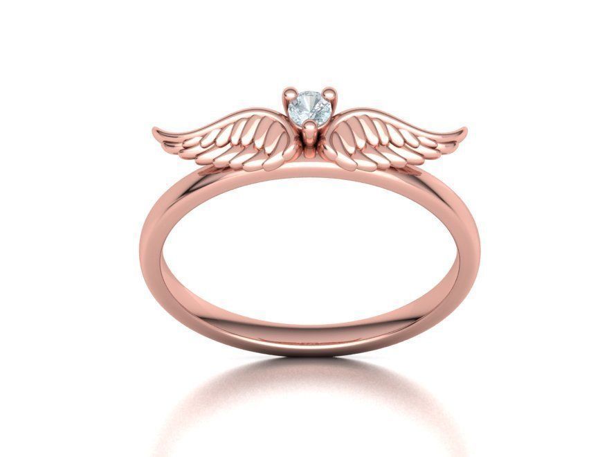 Wings Ring Stackable Diamond Wings Ring 3dmodel 3D model 3D printable ...