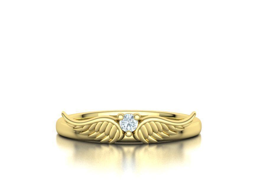 Wings Ring Stackable Diamond Wings Ring 3dmodel 3D model 3D printable ...