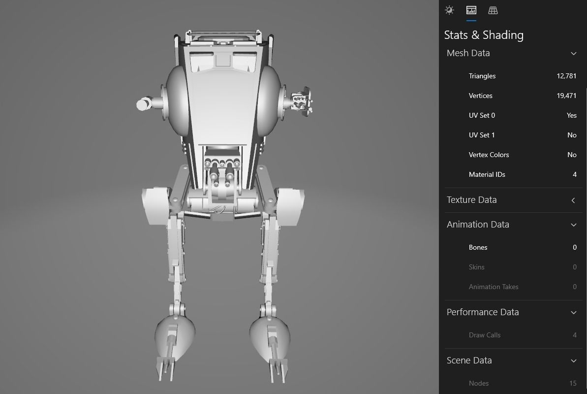 3D model Star Wars ATST Walker - Low Poly Game - Battlefield - FBX ...
