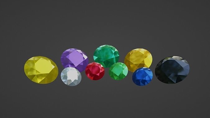 Gemstones colored 3D model | CGTrader