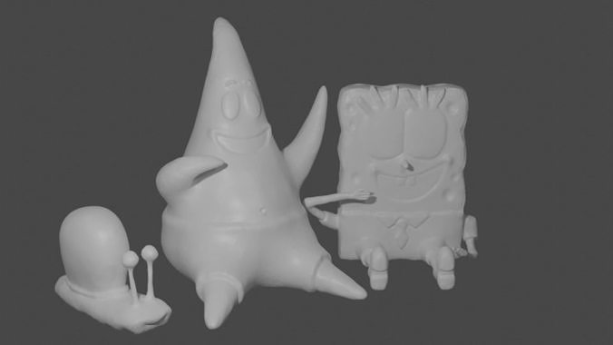 Spongebob Patrick and Gary free 3D model 3D printable | CGTrader