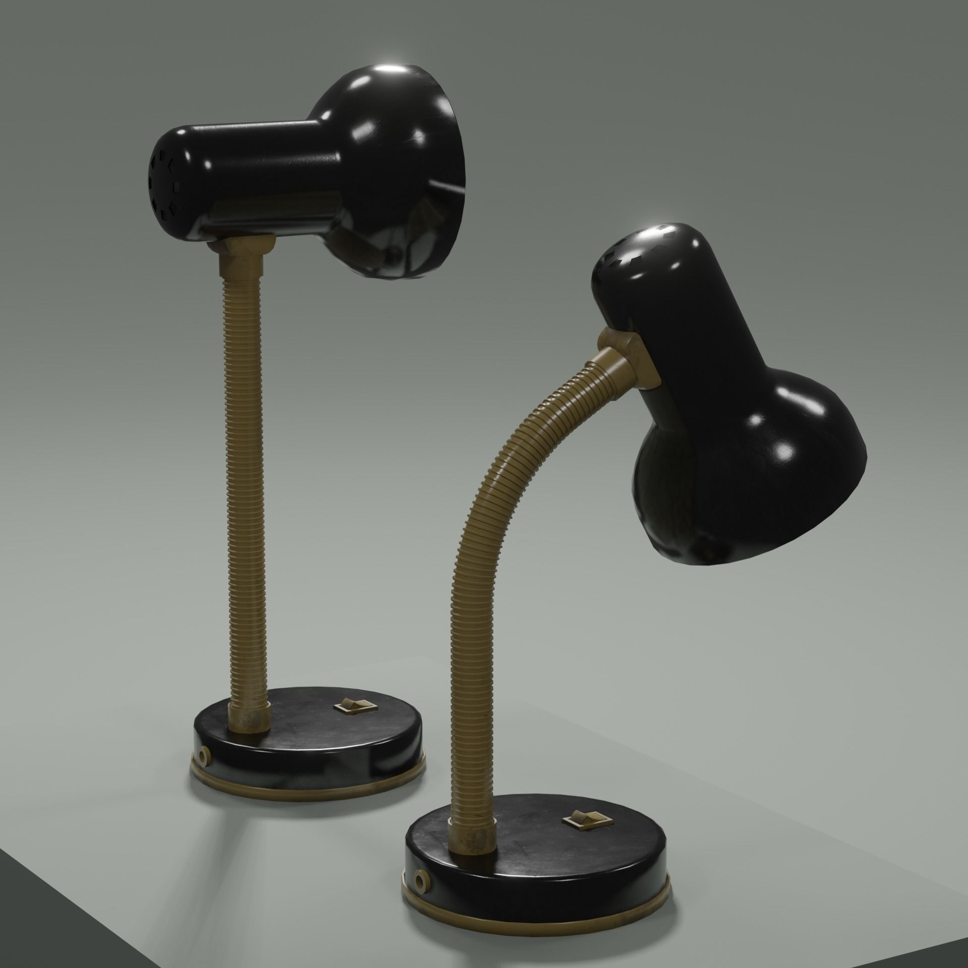 3D model Desk Lamp with Bulb and three custom 2-sided shaders for Unity ...