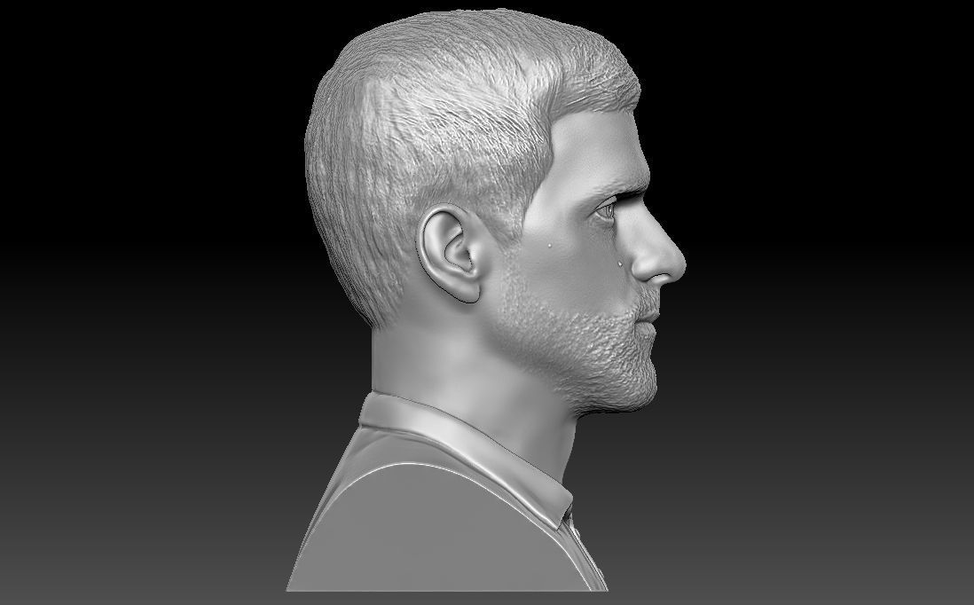 Novak Djokovic bust for 3D printing 3D model 3D printable | CGTrader