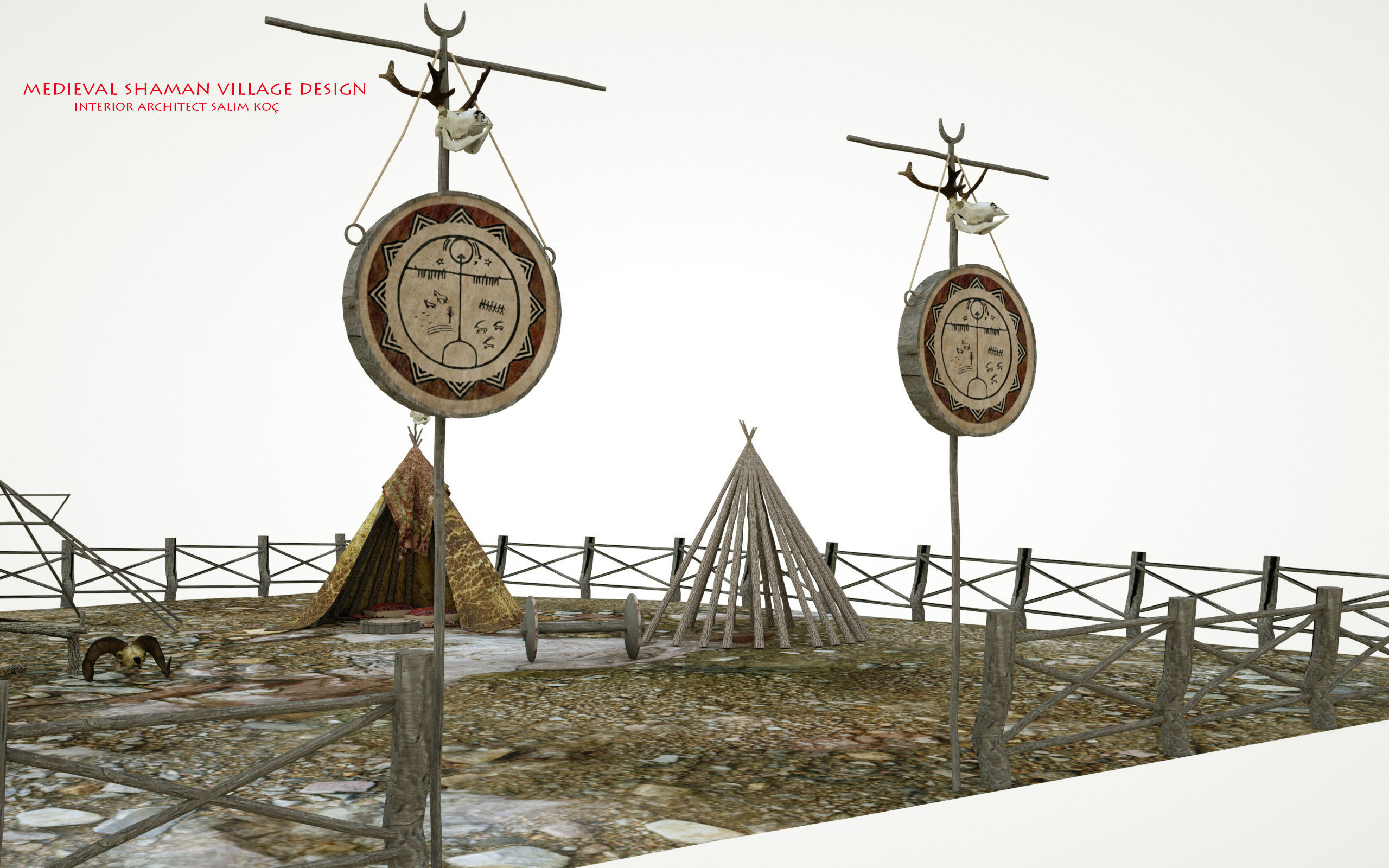 Medieval Shaman Village Design Set 3D model | CGTrader
