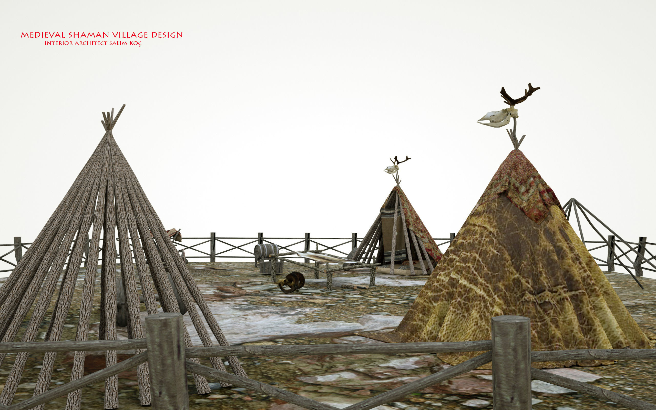 Medieval Shaman Village Design Set 3D model | CGTrader