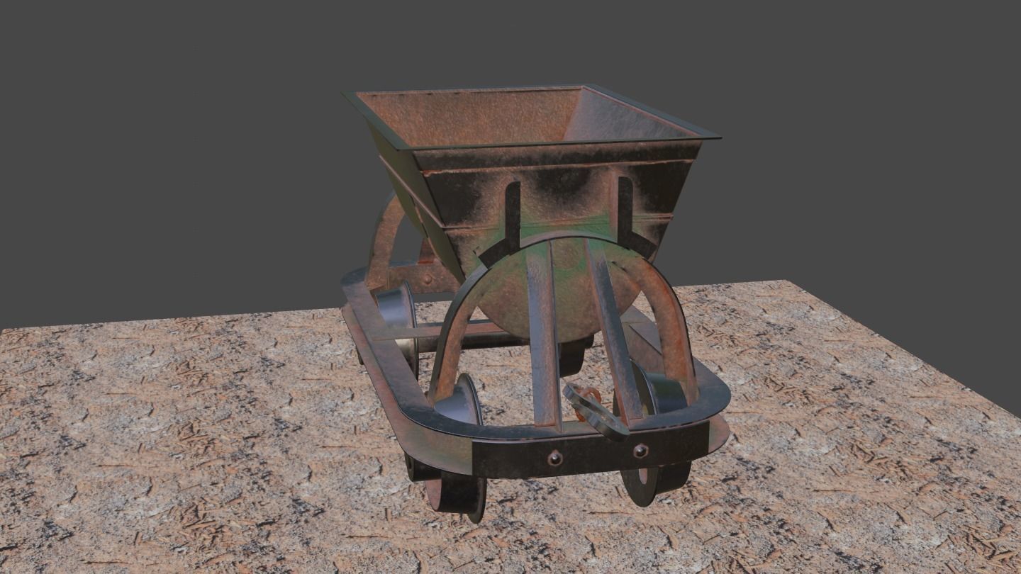 3D model Old Mine Cart VR / AR / low-poly | CGTrader
