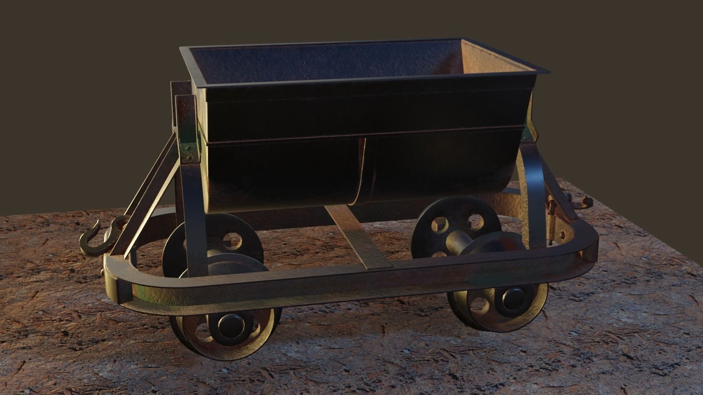3D model Old Mine Cart VR / AR / low-poly | CGTrader