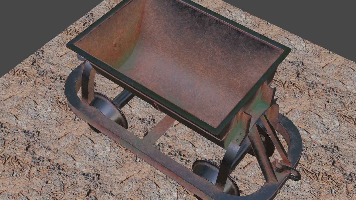 3D model Old Mine Cart VR / AR / low-poly | CGTrader