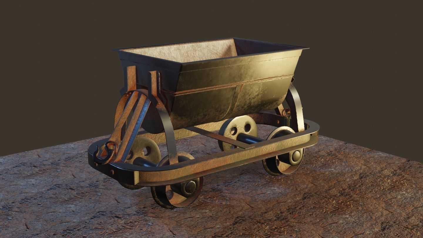 3D model Old Mine Cart VR / AR / low-poly | CGTrader