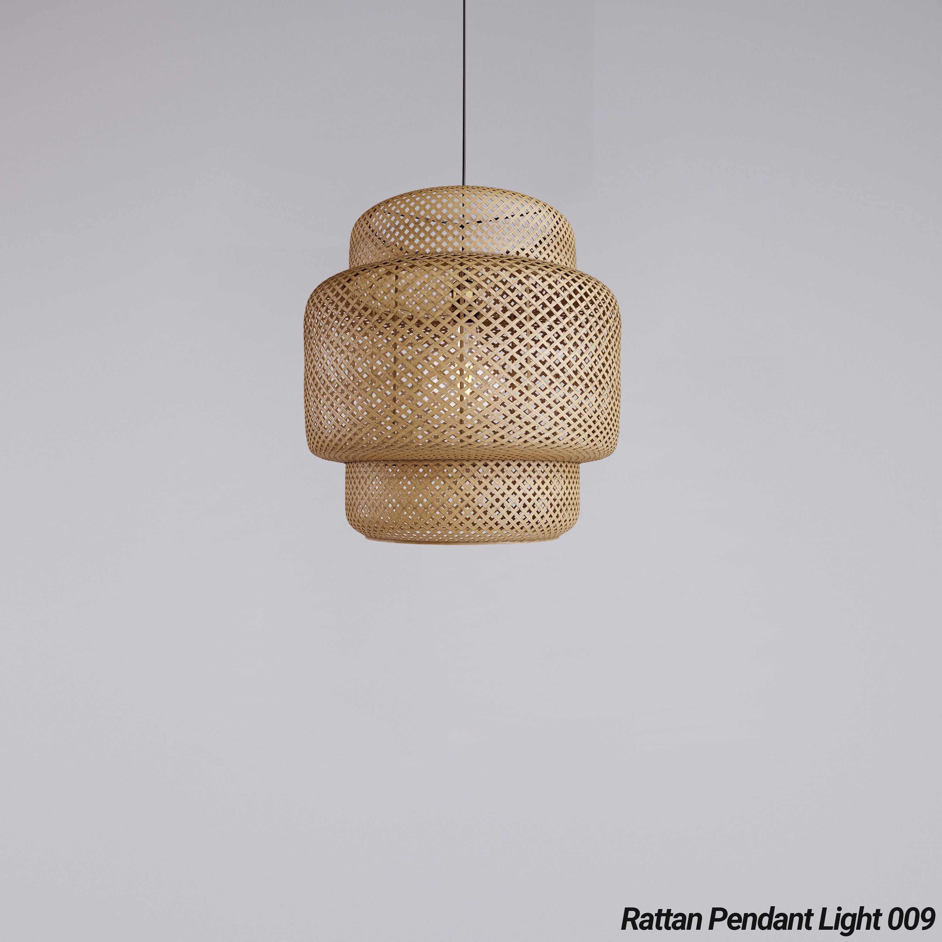 Realistic Rattan Pendant Lights High Detail 3D model | CGTrader
