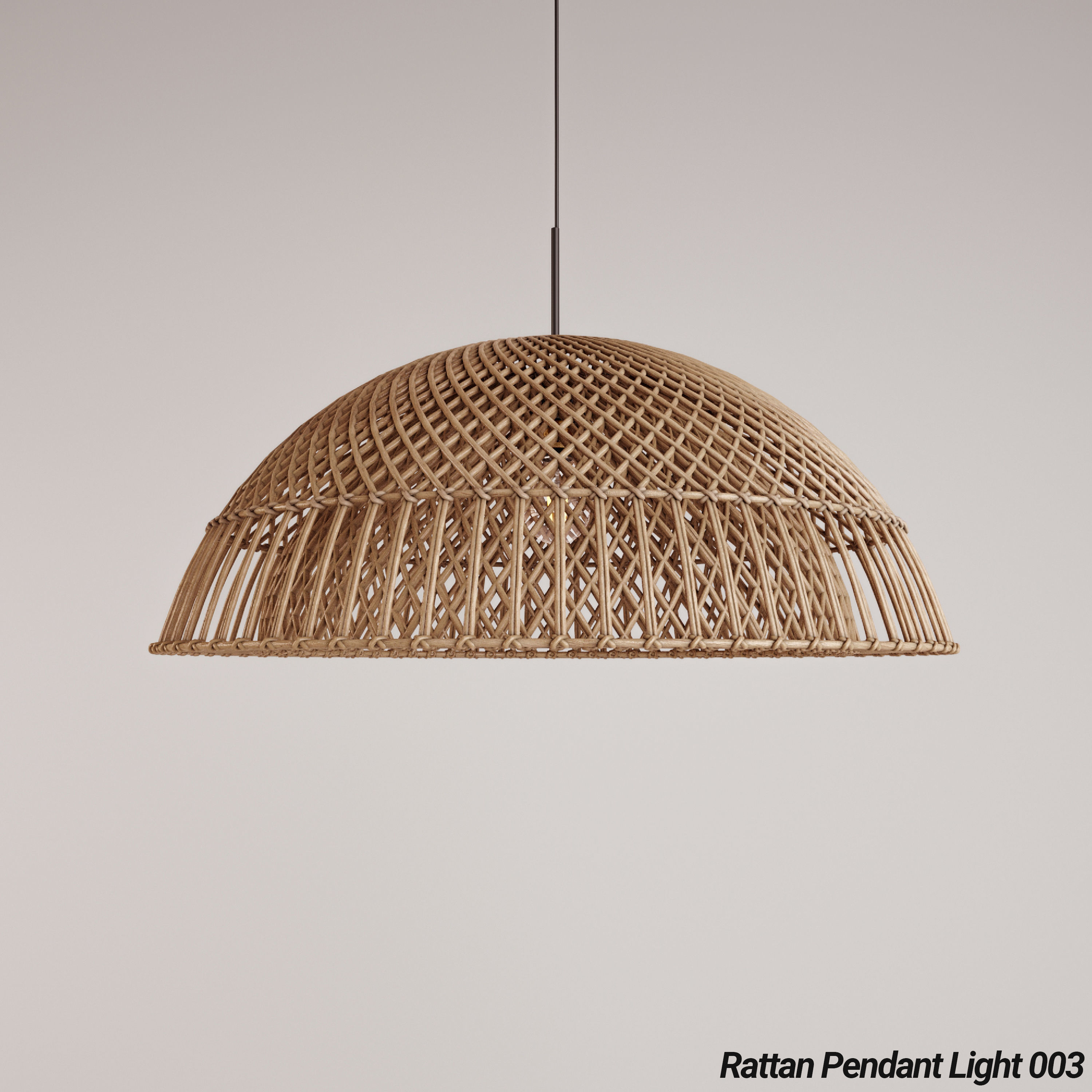 Realistic Rattan Pendant Lights High Detail 3D model | CGTrader