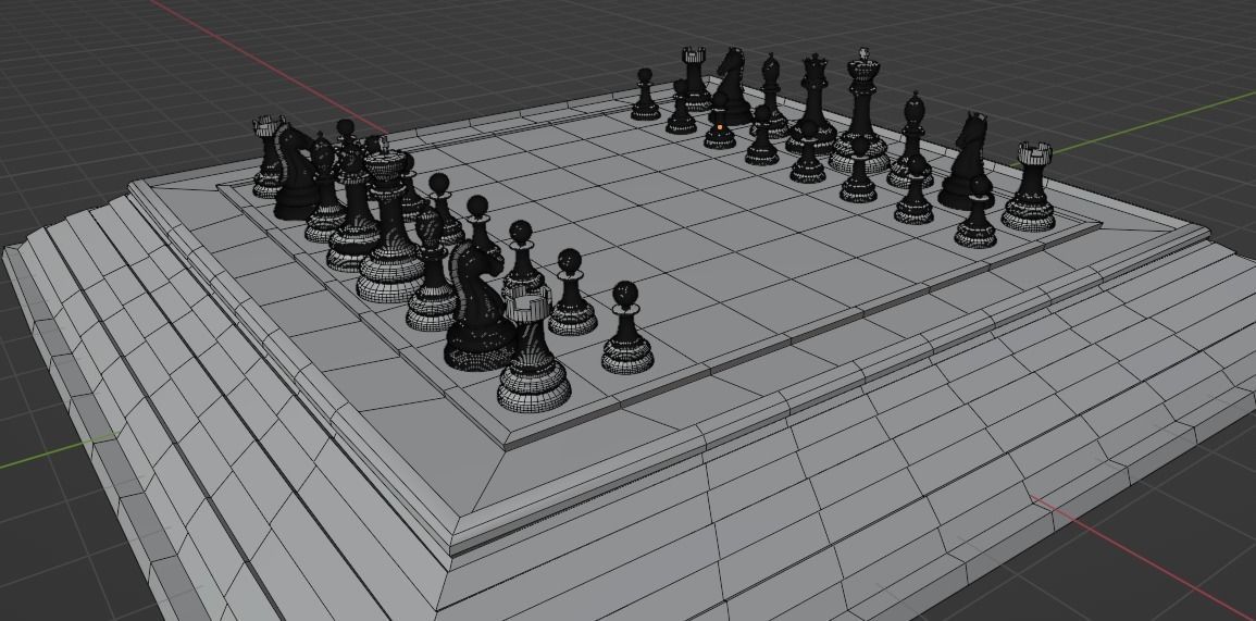 3D model Elegant Chess Board and Pieces VR / AR / low-poly | CGTrader