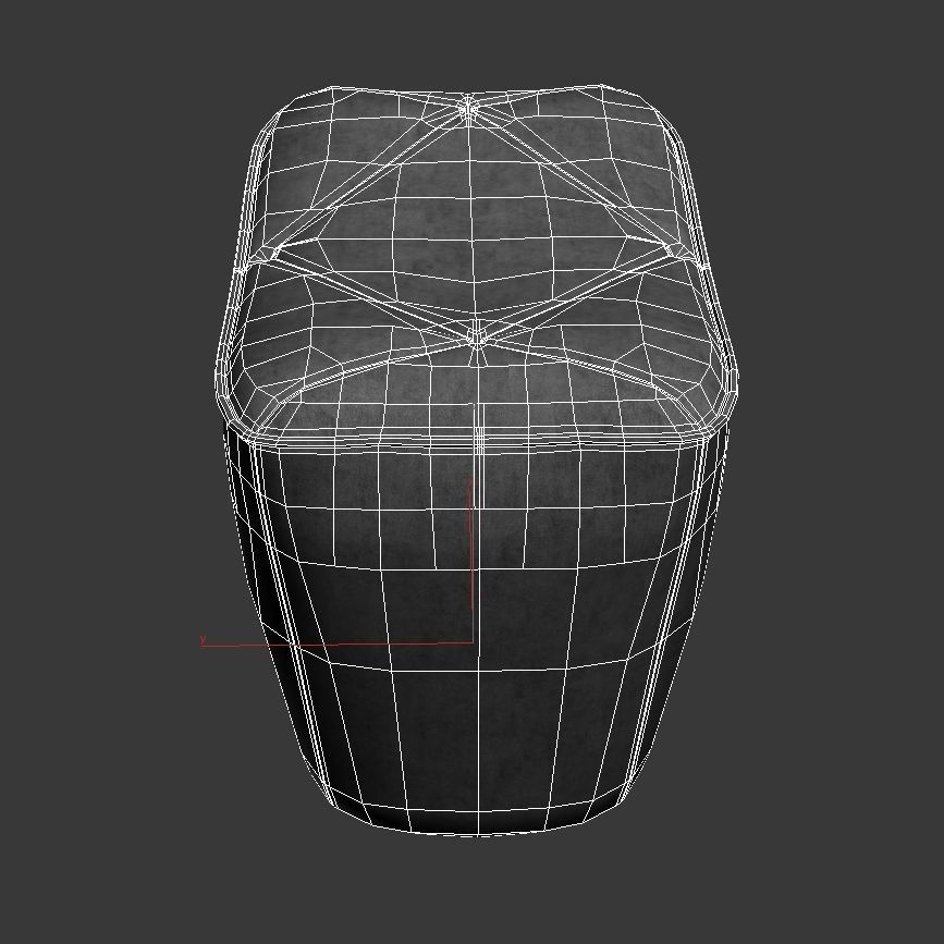 Green poof ottoman bench with stitched seat 3D model | CGTrader