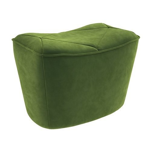 Green poof ottoman bench with stitched seat 3D model | CGTrader